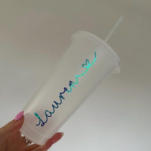 Personalised Heart Name Cold Cup 24oz | Starbucks Cup With Lid and ...