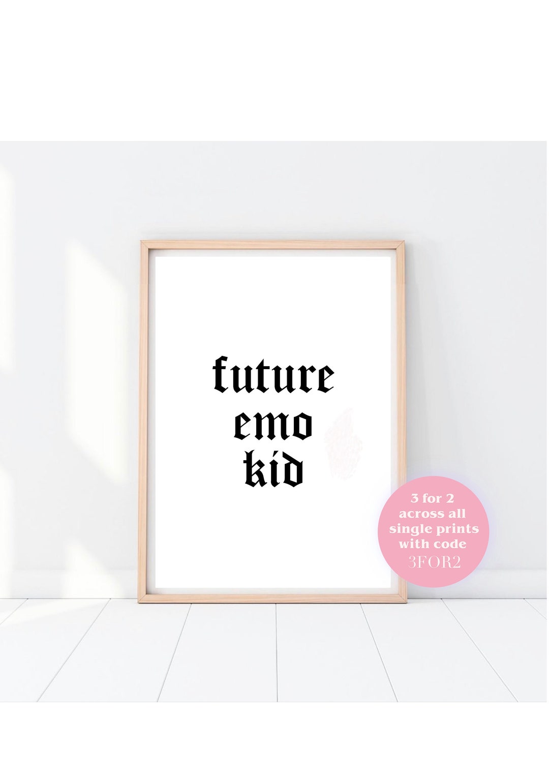 Future Emo Kid Baby Room Wall Art Print | A4 | Gothic | Emo Baby | Baby ...
