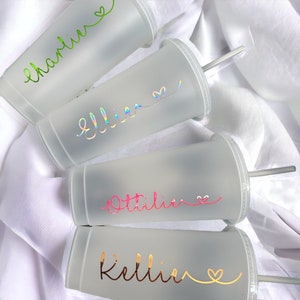 Personalised Heart Name Cold Cup 24oz | Starbucks Cup With Lid and ...