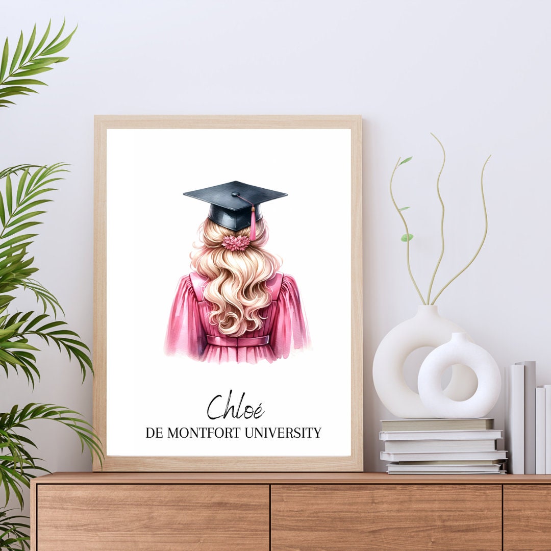 Graduation Girl Personalised Wall Print| Graduation Gift| University ...