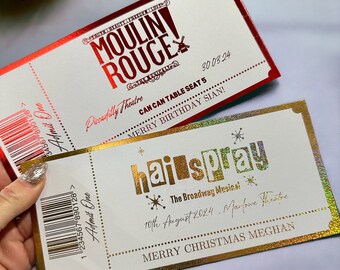 Foil Personalised Gift Ticket | Concert | Gig | Souvenir | Event Ticket ...