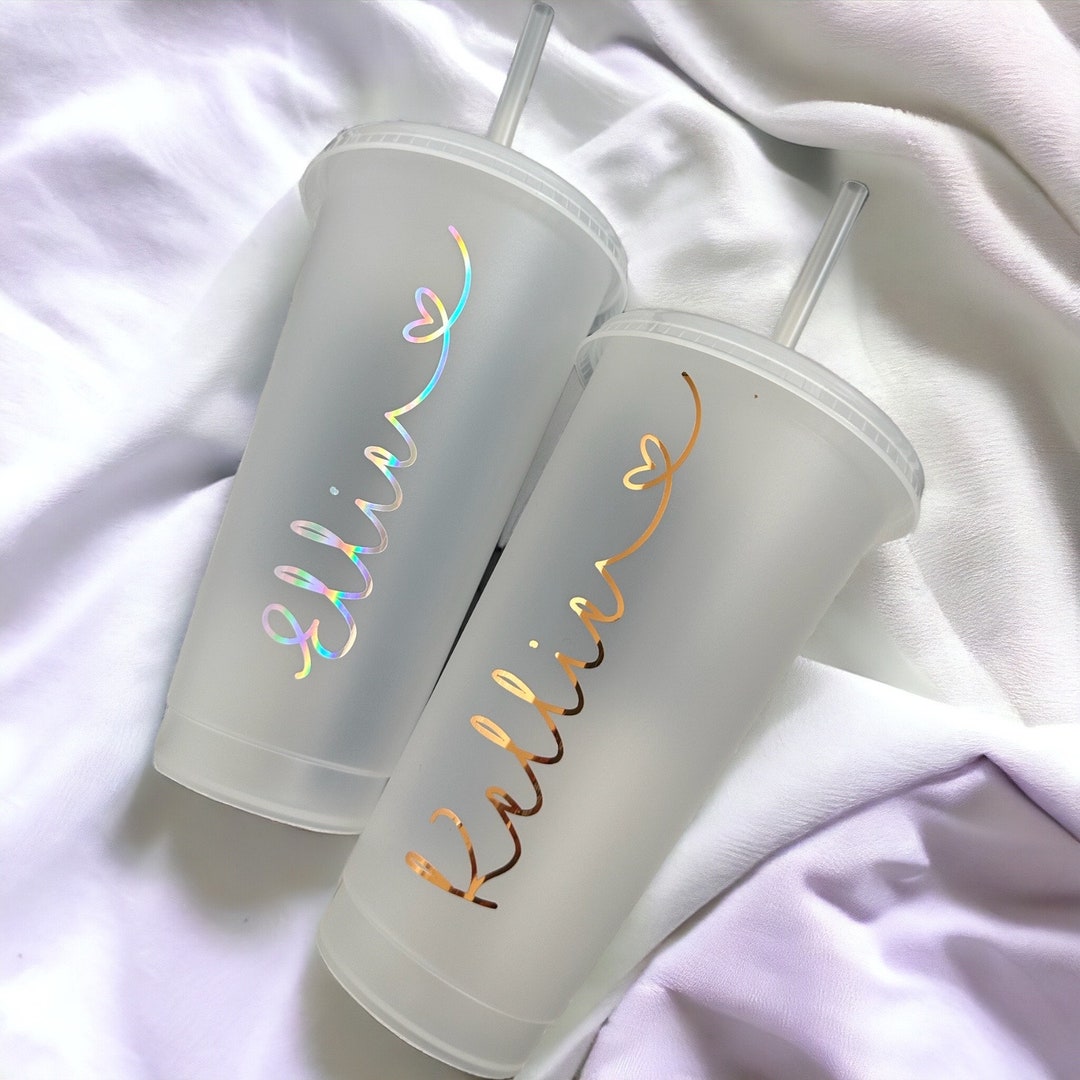 Personalised Heart Name Cold Cup 24oz | Starbucks Cup With Lid and ...