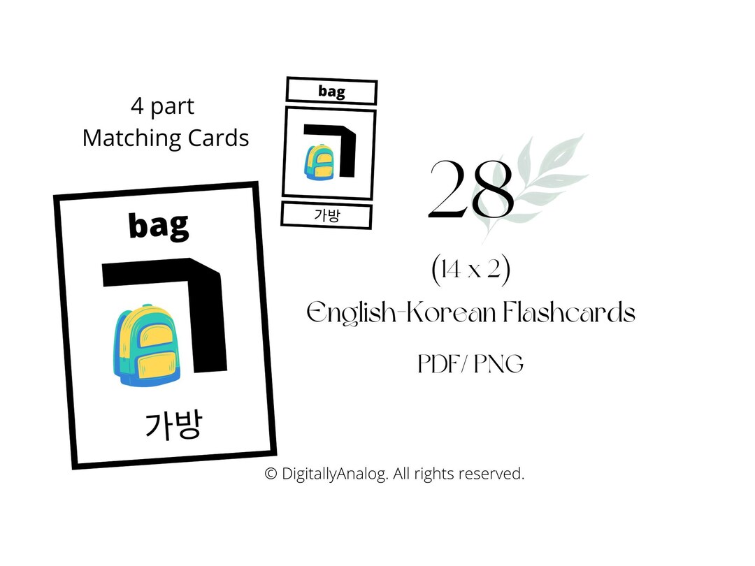 Korean ALPHABET (consonants) Flashcards / Prints - Digital | Printable ...
