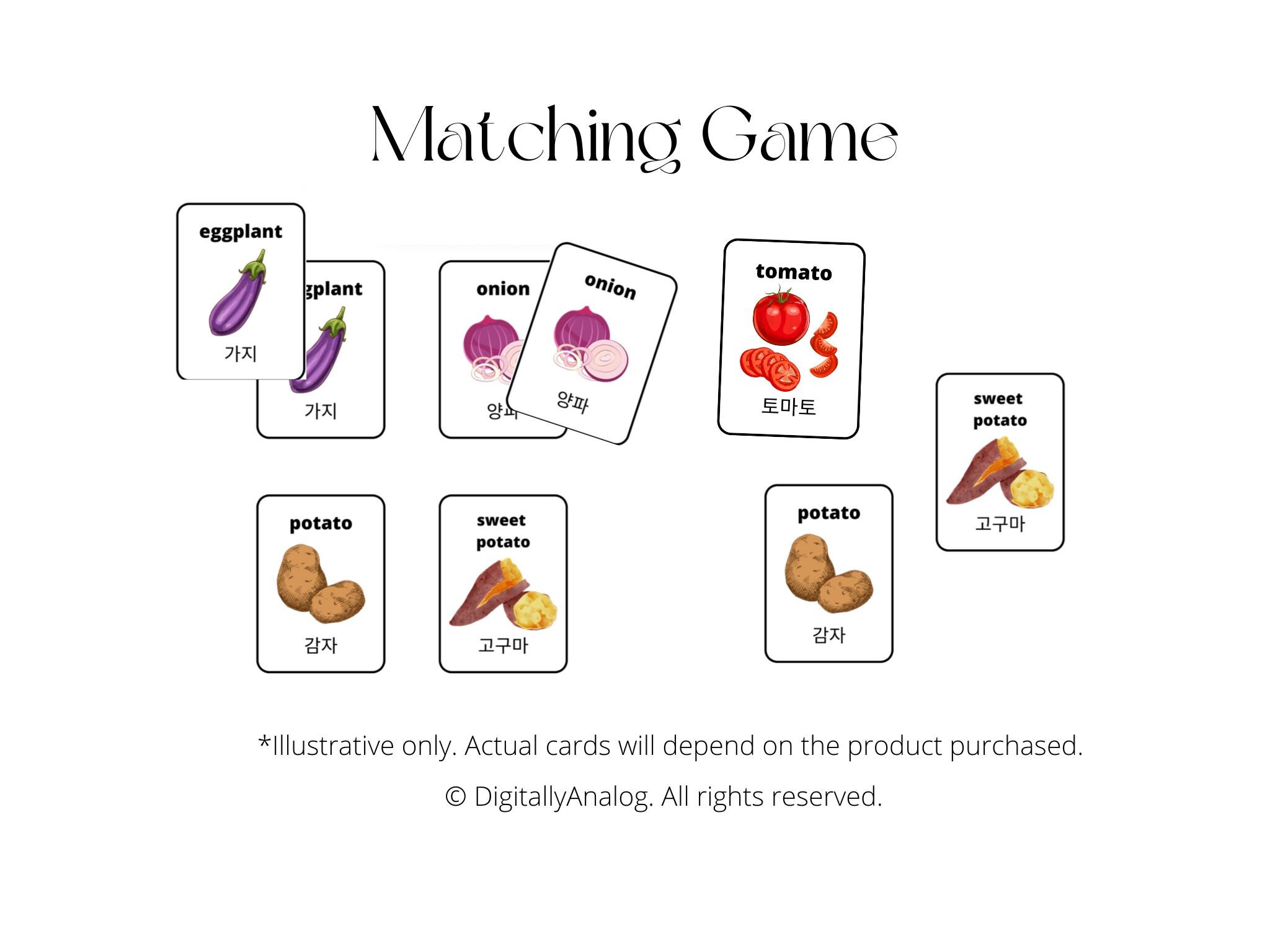 40 Korean English First Words Flashcards / Prints - Digital | Printable ...