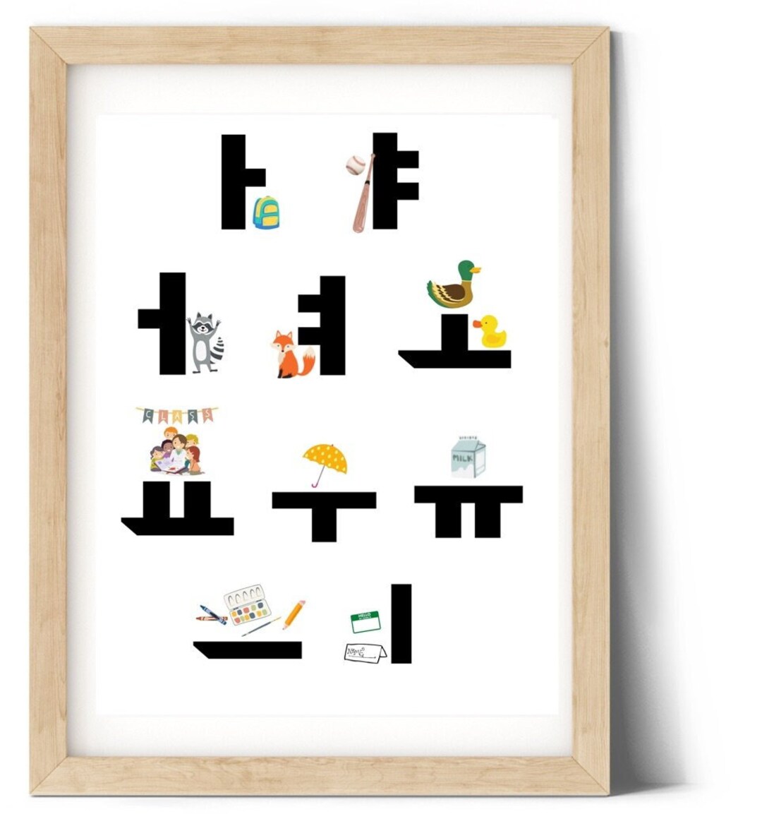 Korean ALPHABET (vowels) POSTER - Digital | Printable | Language ...