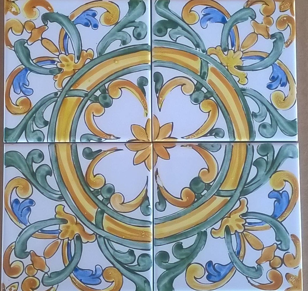 40x40 Panel, With Sicilian Ceramic Tiles. - Etsy