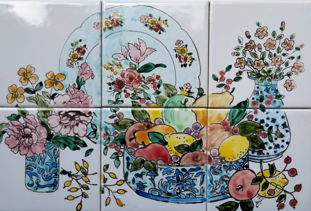 Decorative Panel, Decorated Tiles, Sicilian Tiles, Fruit Decorations ...