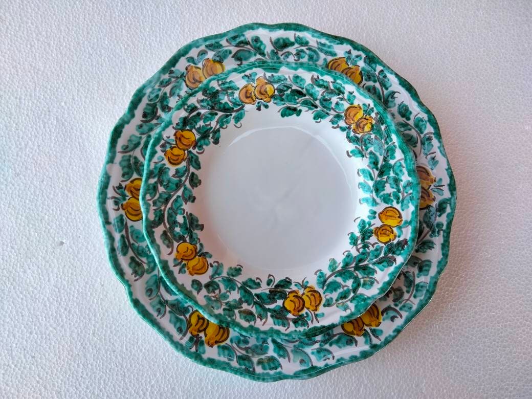 18 Pz. Ceramic Plates Set, Ceramic Plates, Decorated Plates, Spaghetti ...
