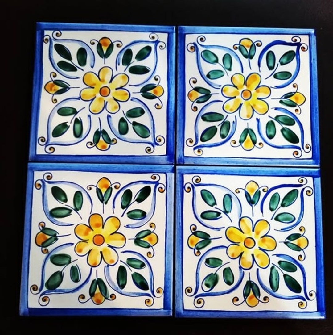 Sicilian Handmade Tiles 10x10 - Etsy