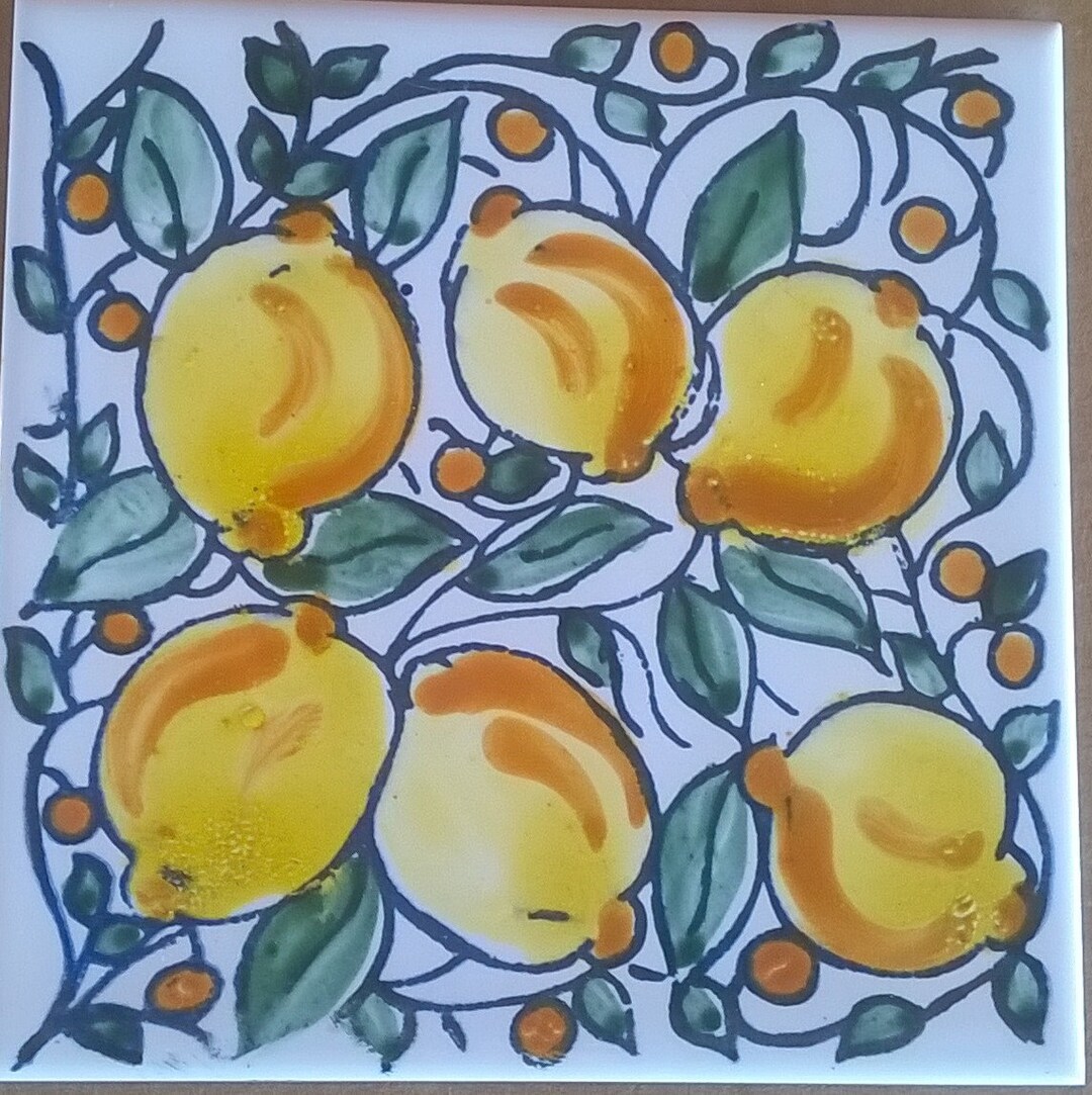 10x10 Sicilian Tiles With Lemon Decoration. - Etsy