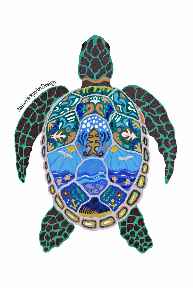 Turtle A4 Art Print - Etsy