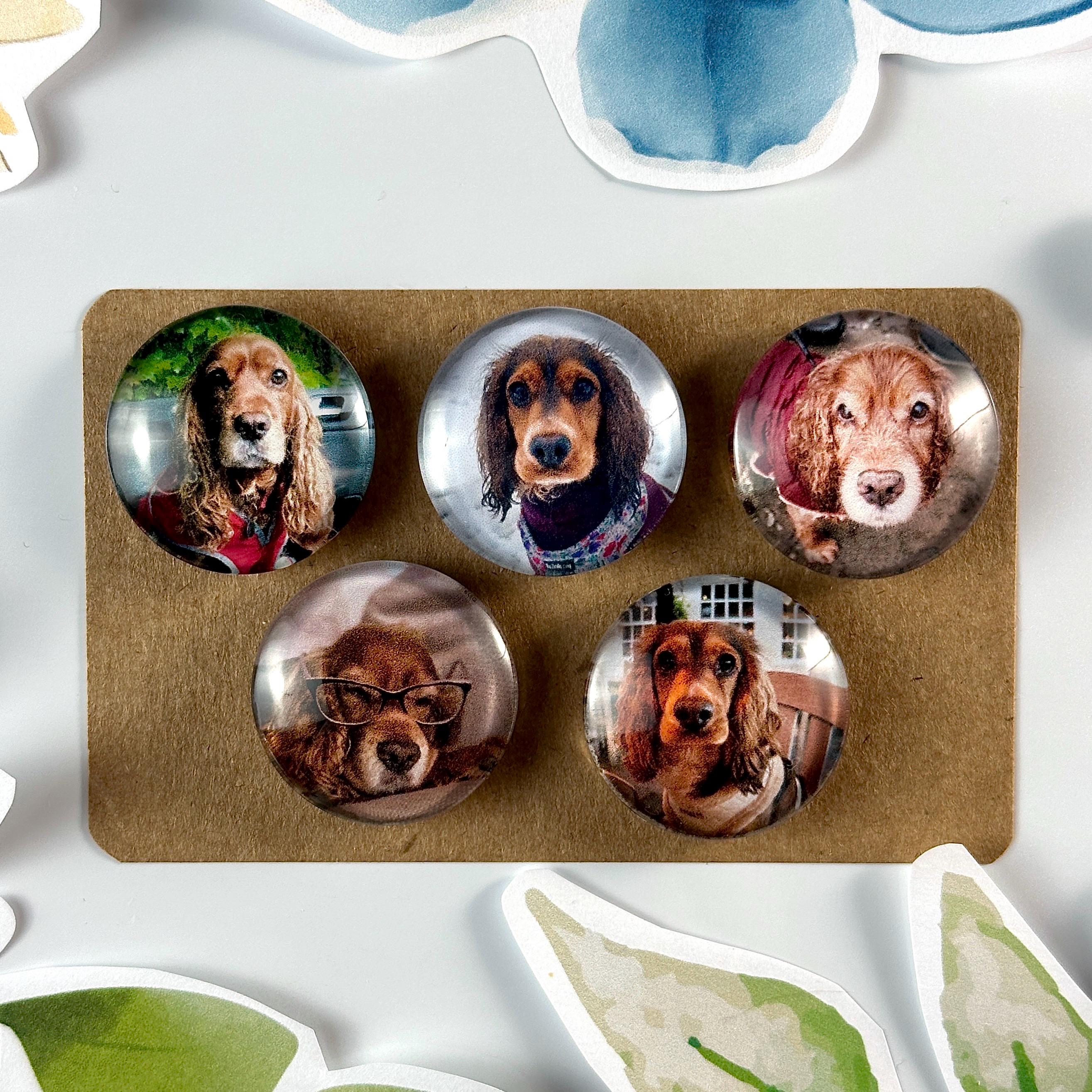 Handmade Personalised Round Glass Photo Magnets | Custom Fridge Magnets ...