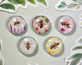 Handmade Round Glass Manchester Bee Magnets | Custom Glass Magnets ...