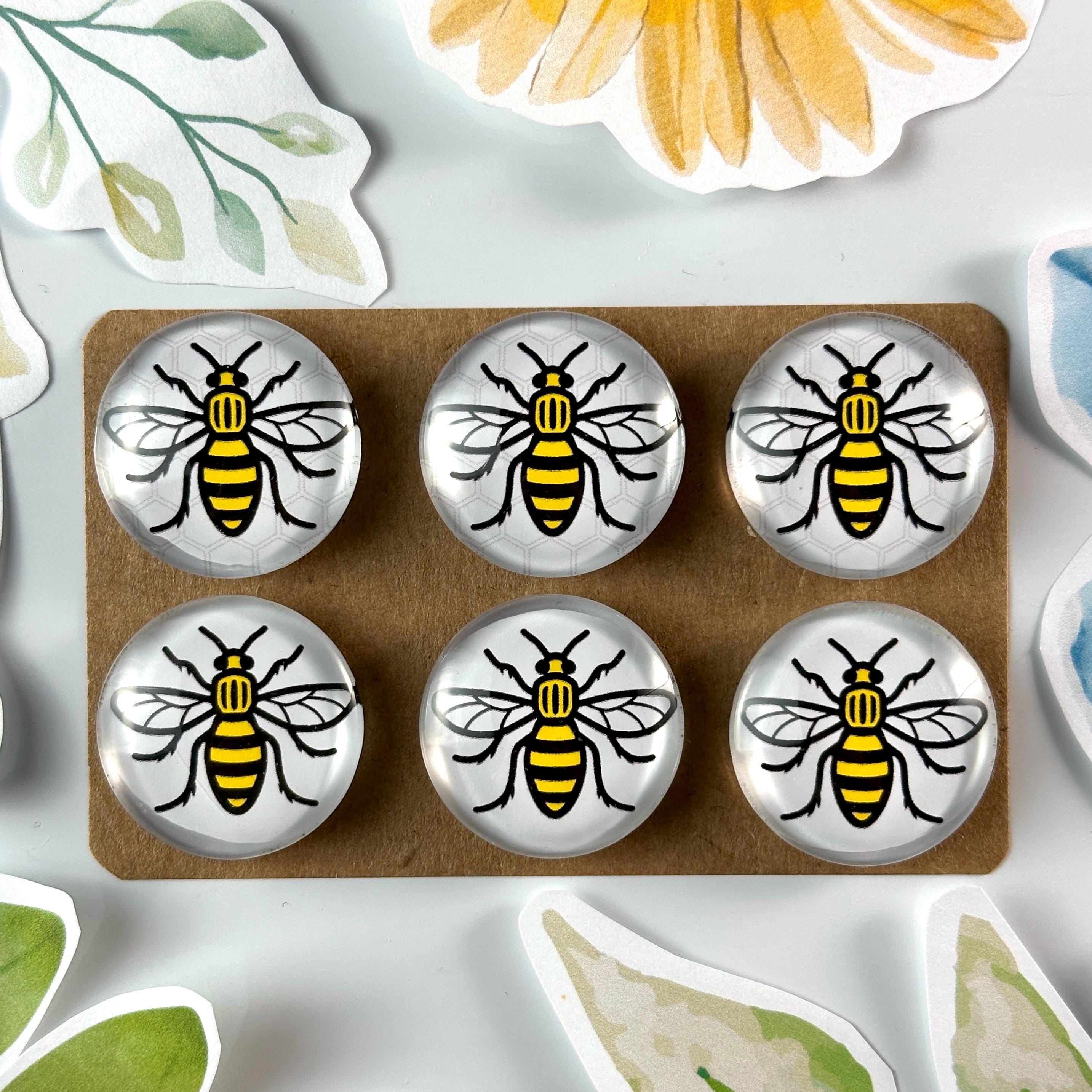 Handmade Round Glass Manchester Bee Magnets | Custom Glass Magnets ...