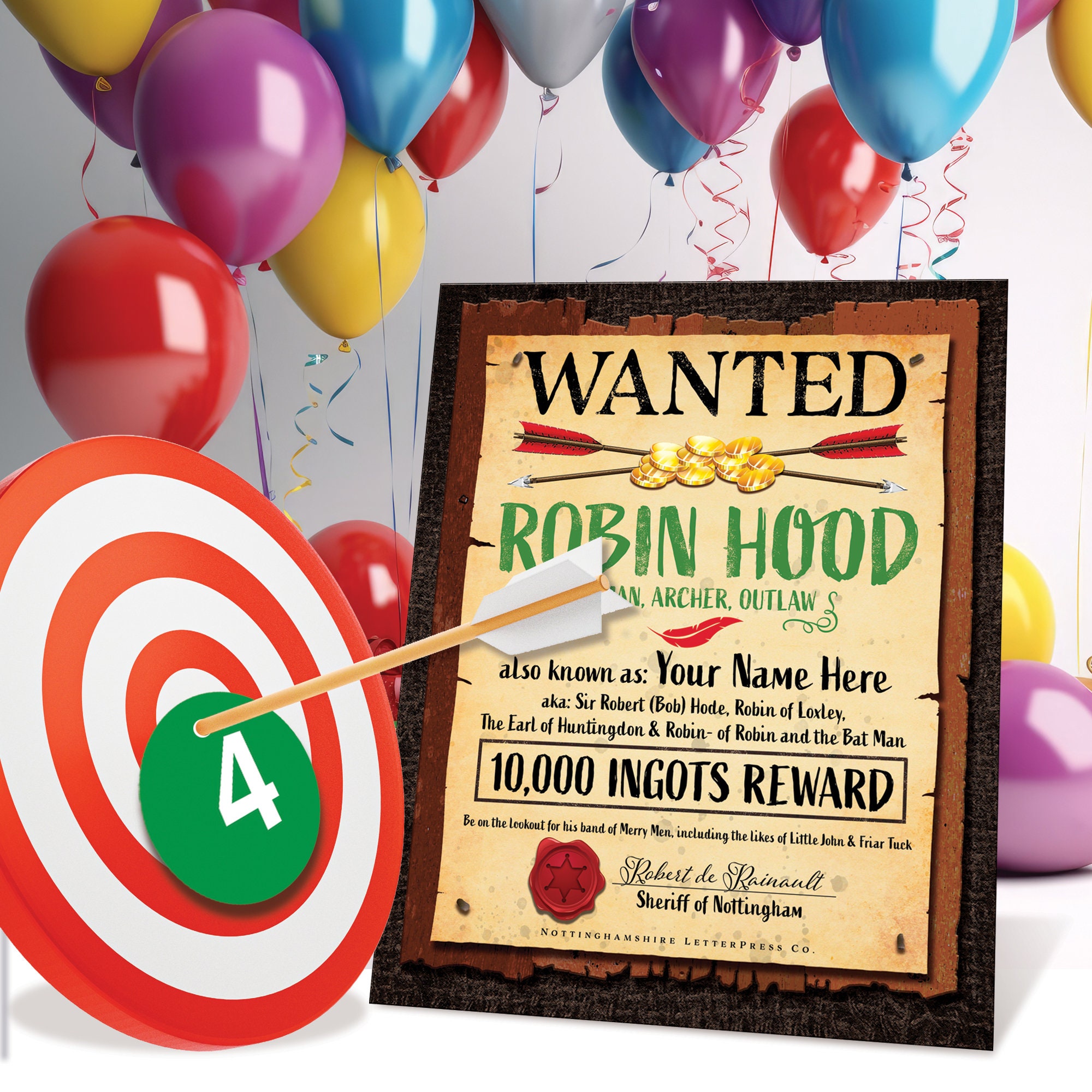 Robin Hood Poster, Custom Robin Hood Poster, Robin Hood Party, Kids ...