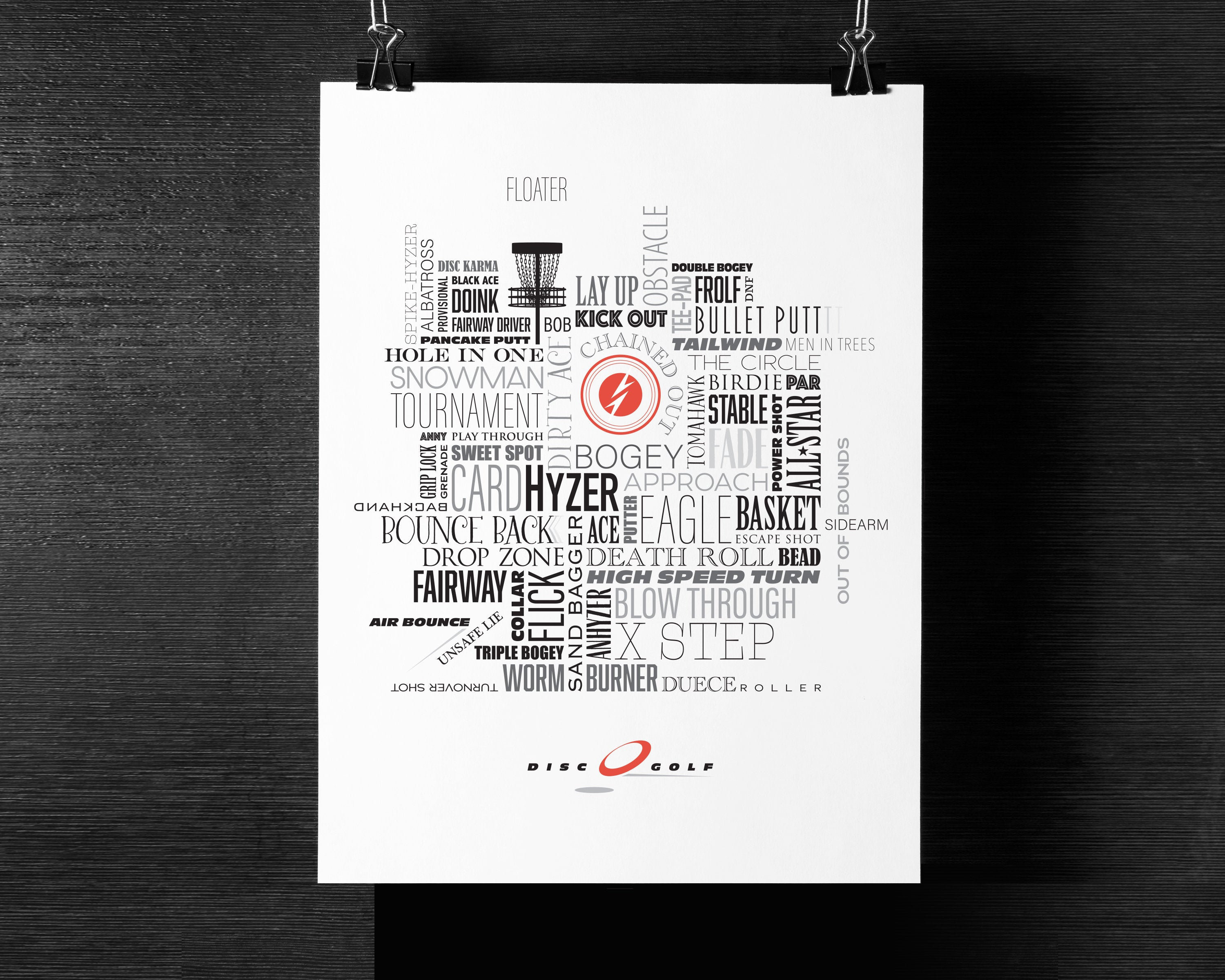 18 X 24 Disc Golf Words Poster, Disc Golf Stuff, All the Disc Golf ...