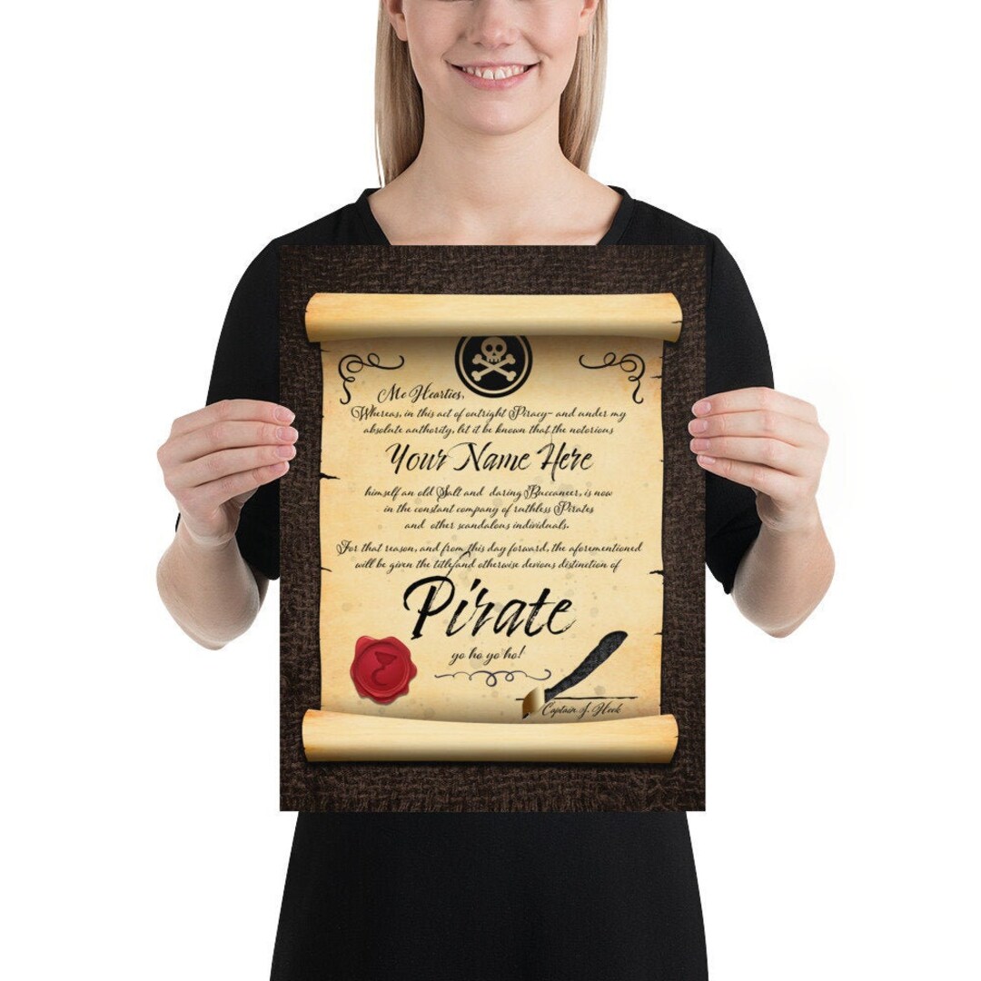 Custom Pirate Poster, Custom Pirate Scroll, Perfect for a Little ...