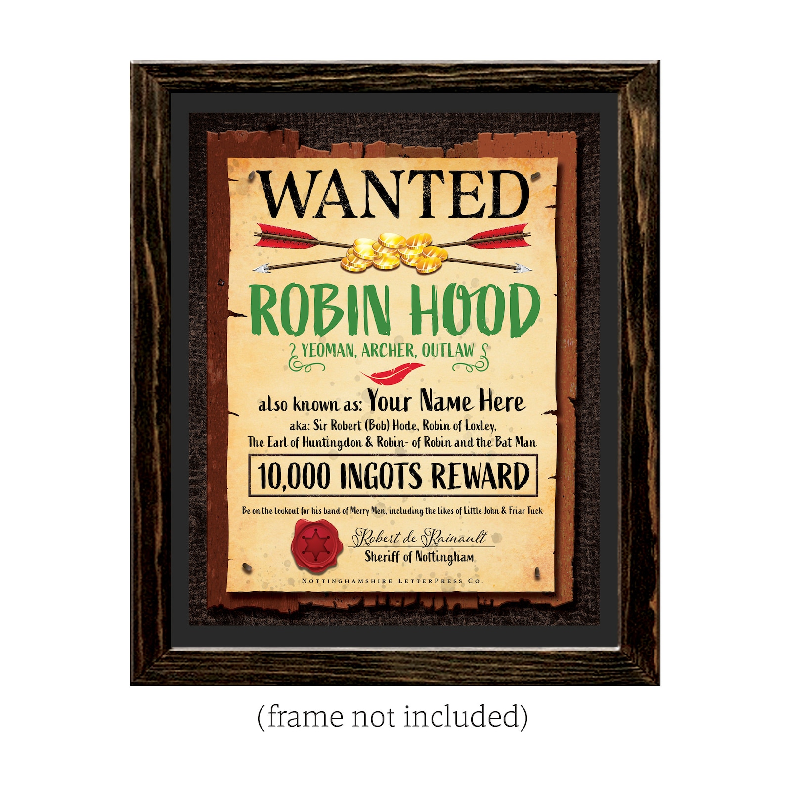 Custom Robin Hood Poster / Digital Download / Robin Hood Wanted Party ...