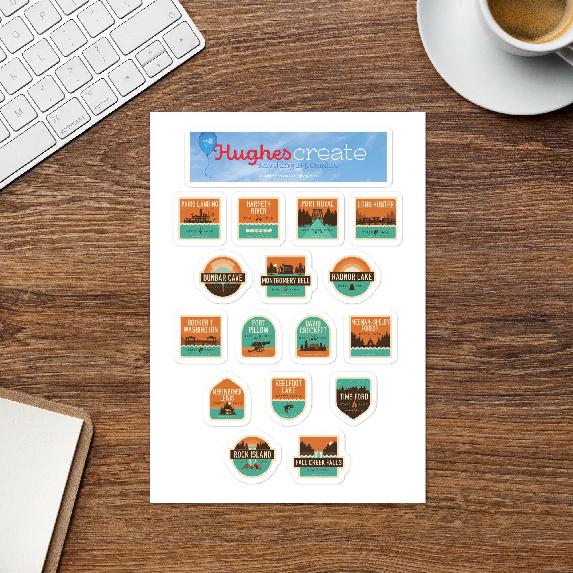 TN State Park Sticker Sheet - Etsy