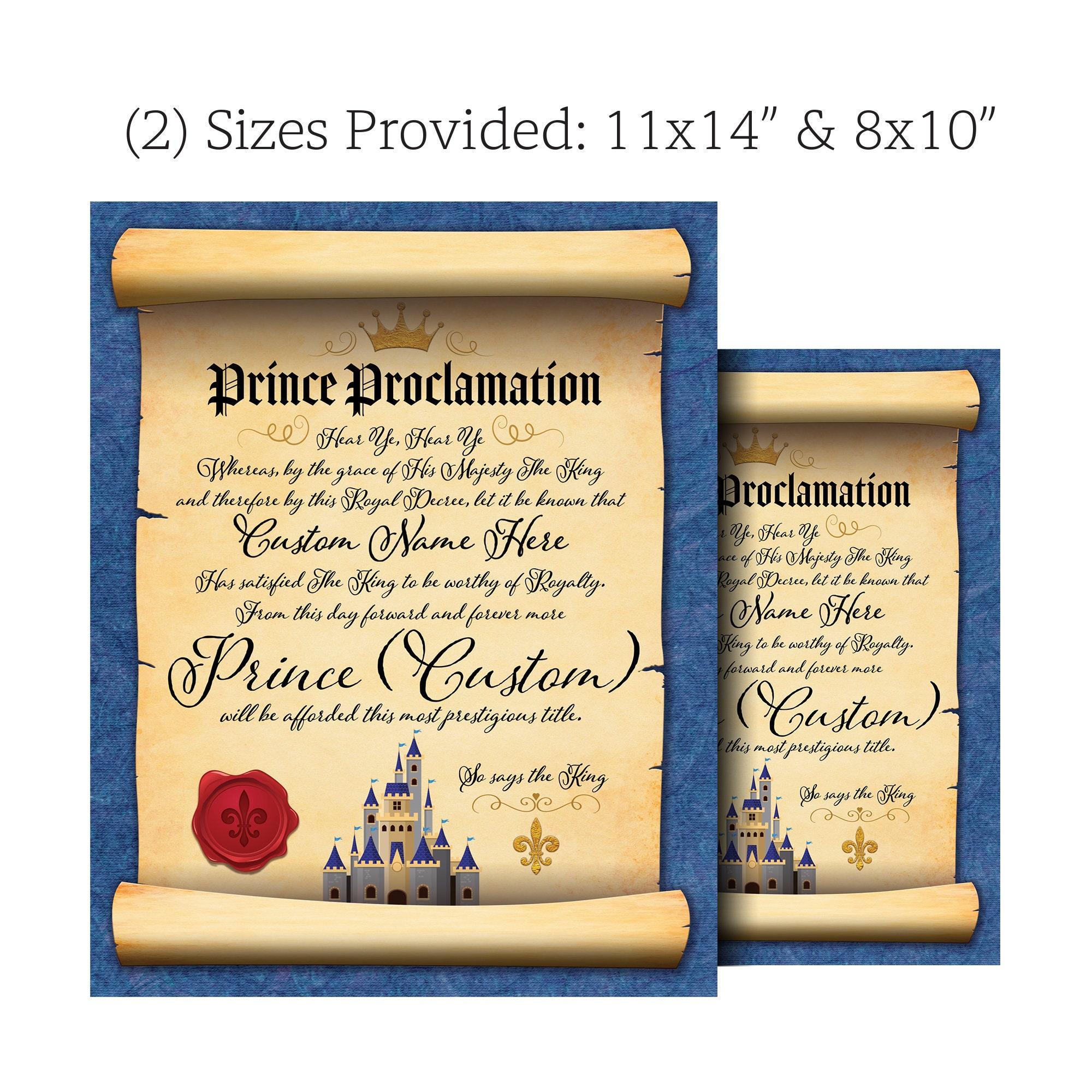 Custom Prince Proclamation for Boys Birthday Custom Prince - Etsy