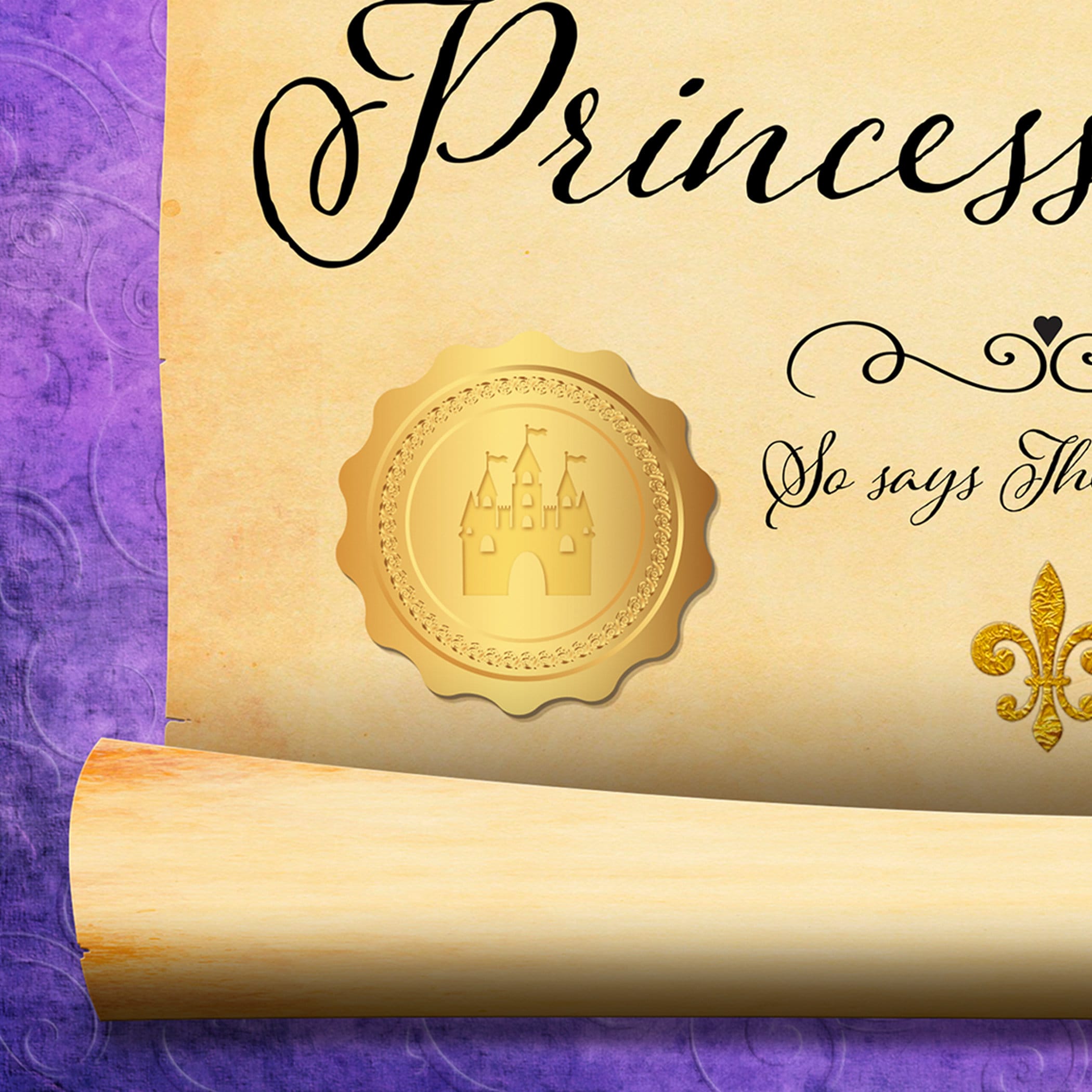 Custom Princess Proclamation Scroll - PRINT / Little Girl Art / Nursery ...