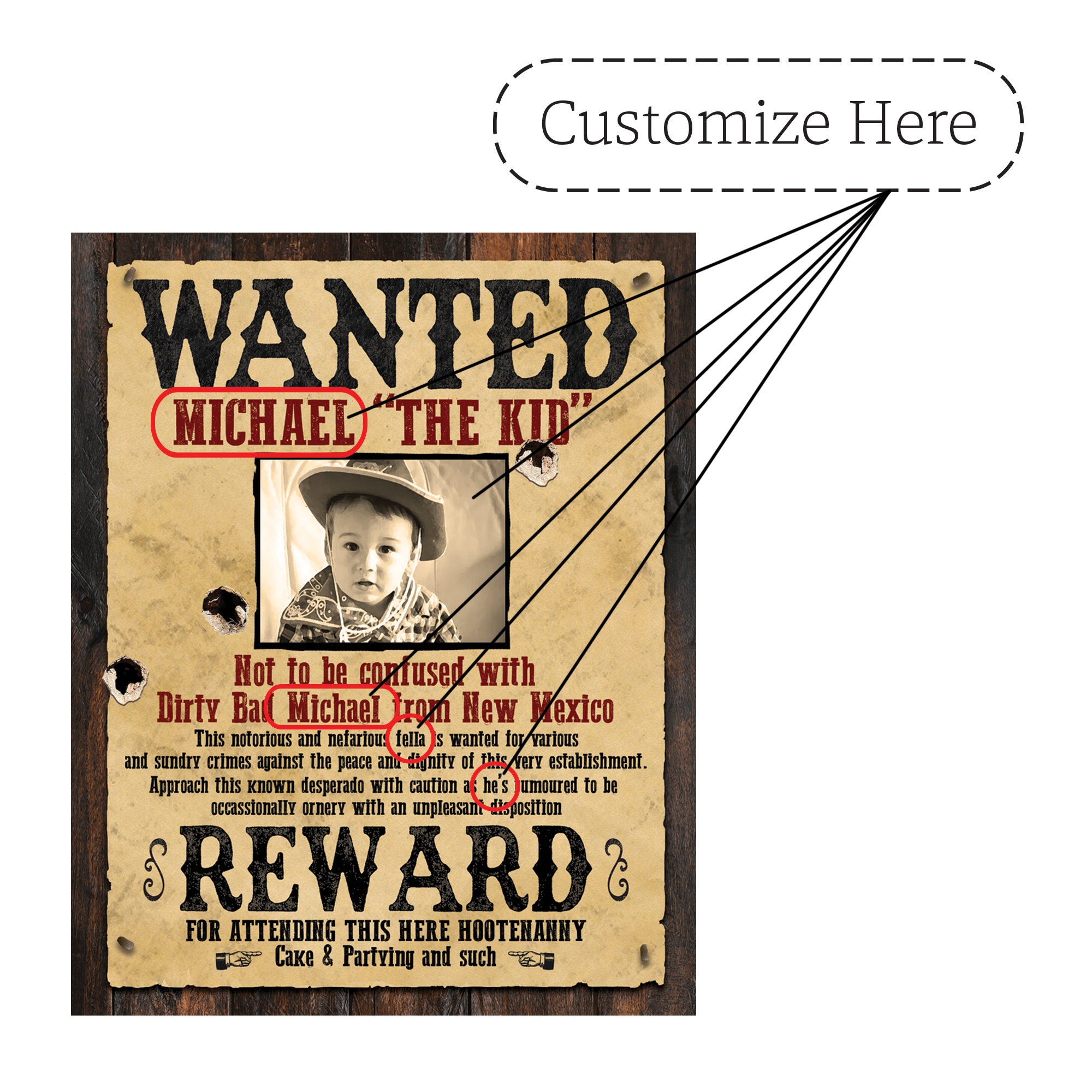Custom Wanted Poster / Digital Download / Kids Party Wanted Poster ...