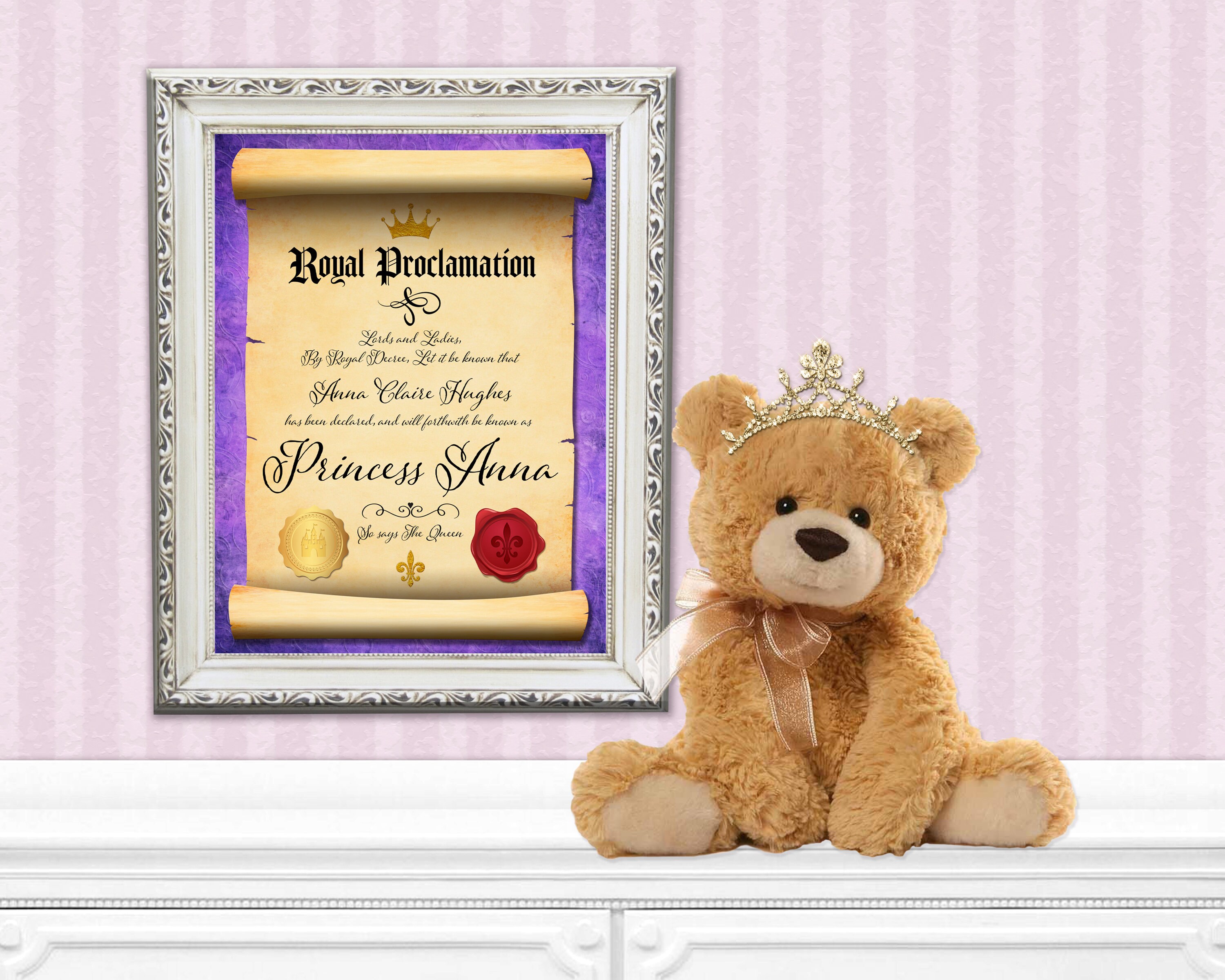 Custom Princess Proclamation Scroll - PRINT / Little Girl Art / Nursery ...