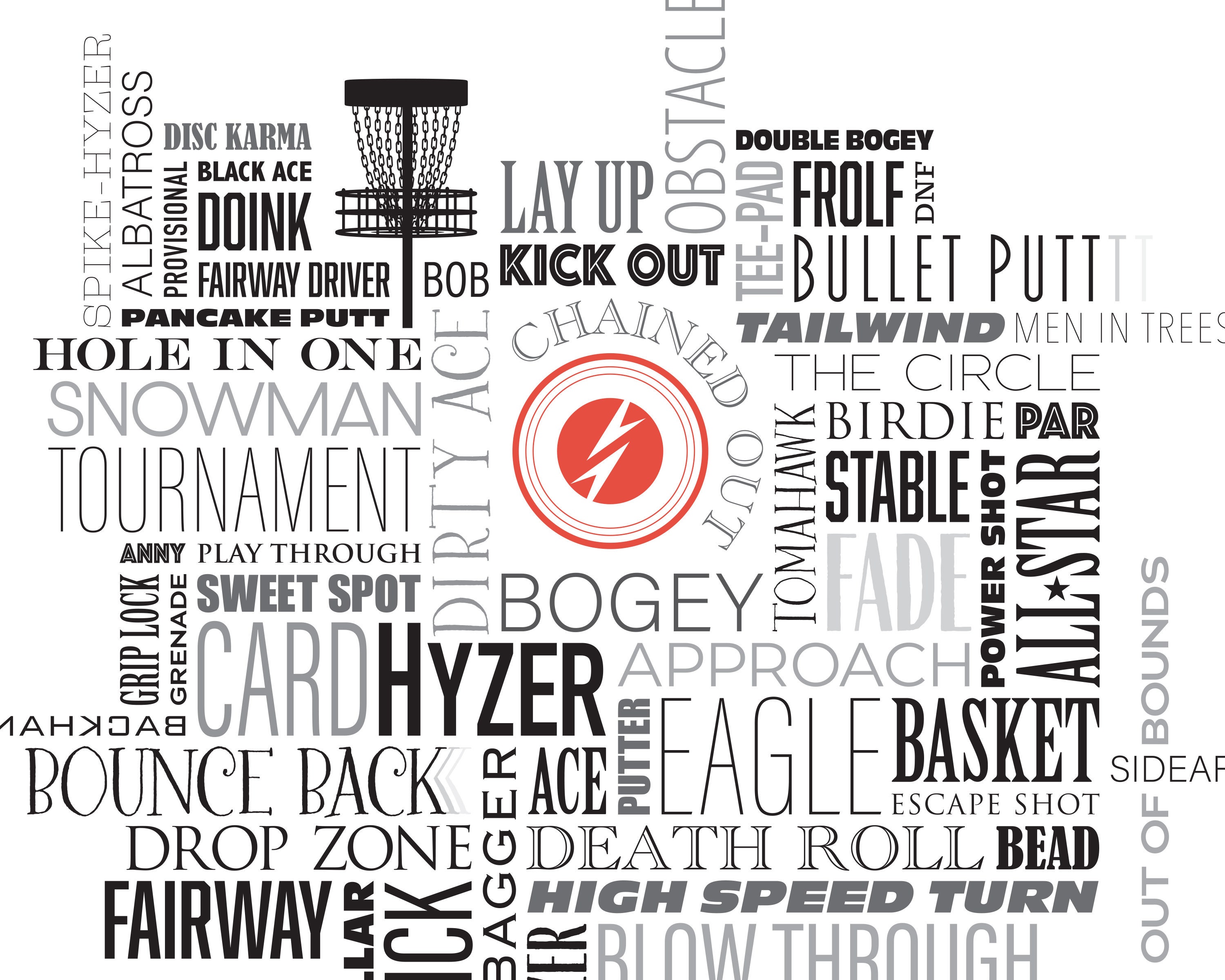 18 X 24 Disc Golf Words Poster, Disc Golf Stuff, All the Disc Golf ...