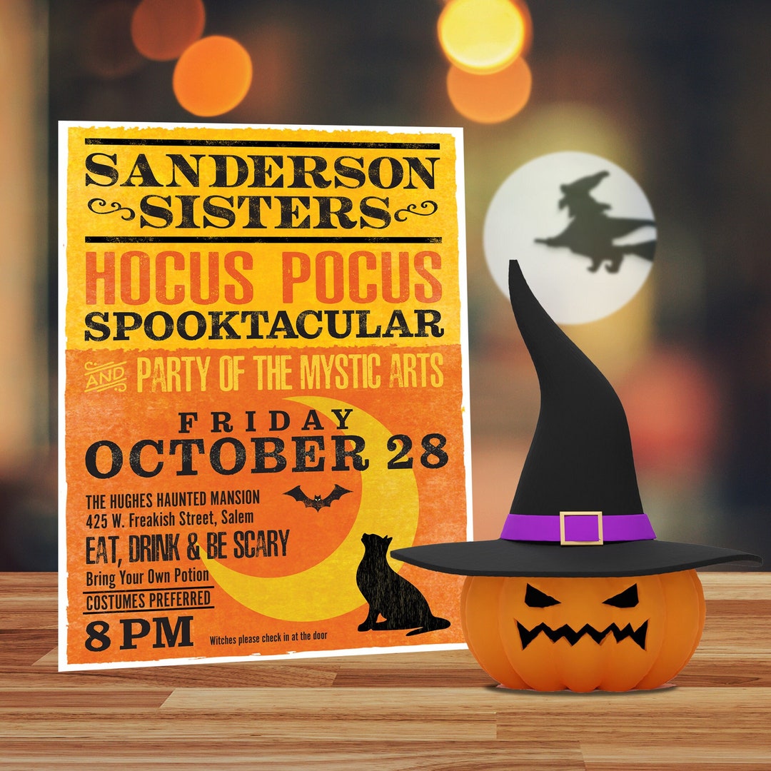 Sanderson Sisters PARTY Poster, CUSTOM Halloween Party Poster ...