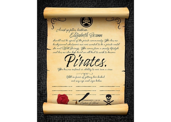 Pirate Scroll Template