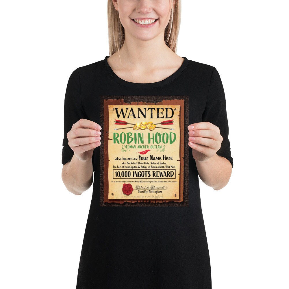 Custom Robin Hood Wanted Poster, Robin Hood Party Poster, Robin Hood ...
