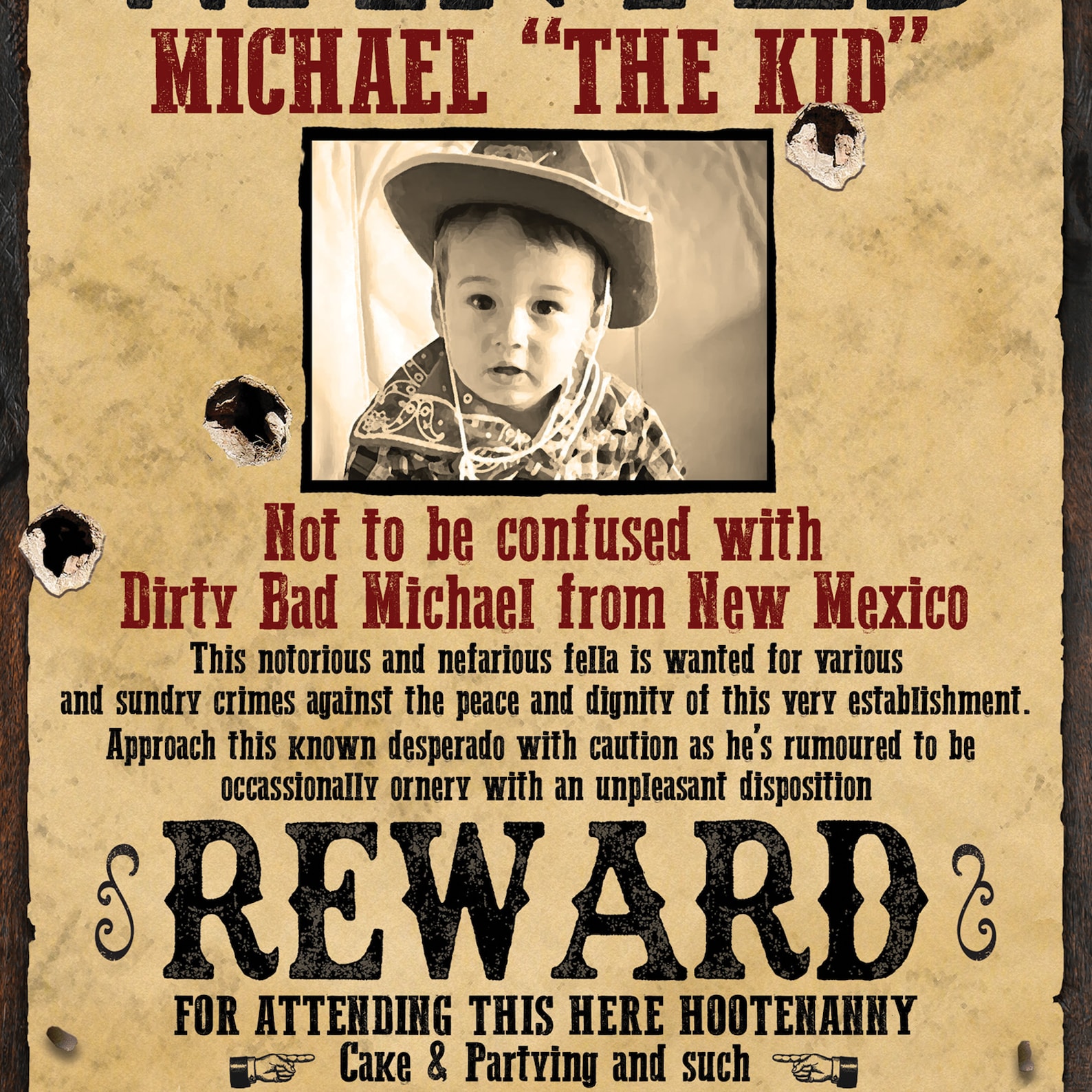 Custom Wanted Poster / Digital Download / Kids Party Wanted Poster ...