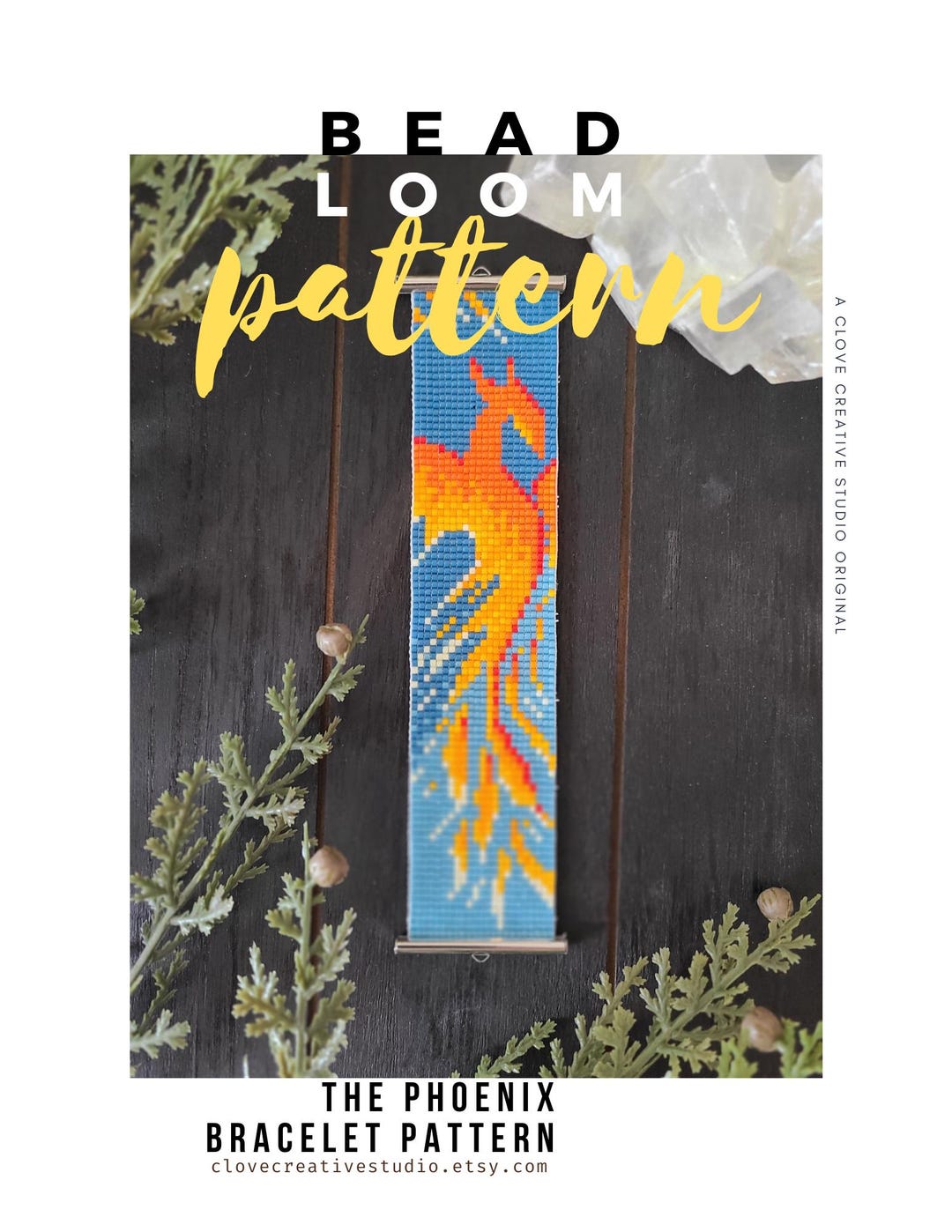 The Phoenix Loom Bead Bracelet Pattern / Loom Bracelet Pattern / Cuff ...