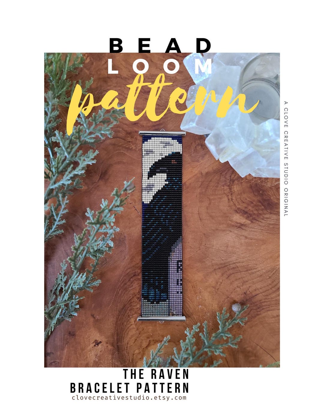 The Raven Loom Bead Bracelet Pattern / Loom Bracelet Pattern ...