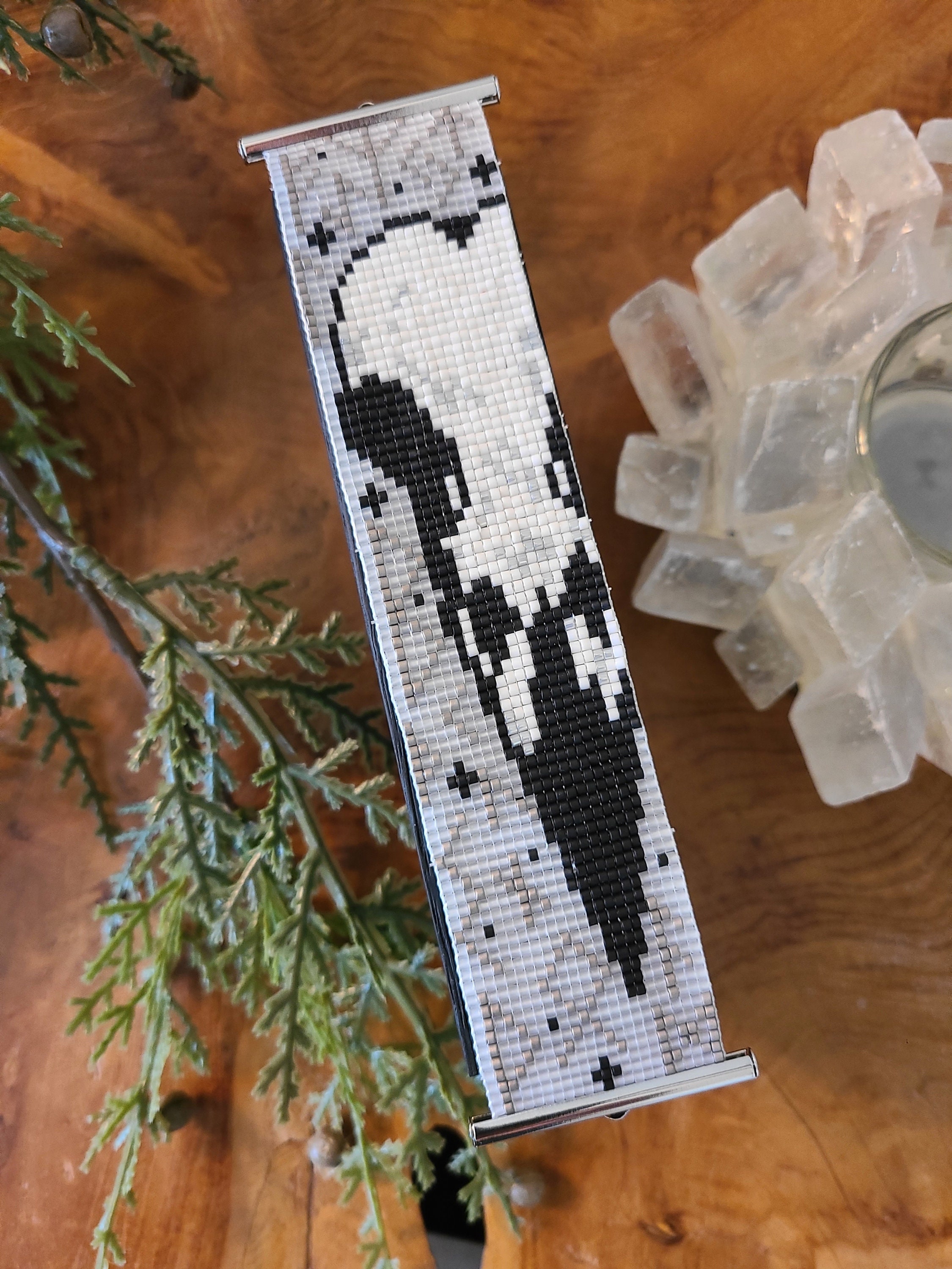 Raven and Runes Loom Bead Pattern/raven Skull Bracelet/futhark Runes ...