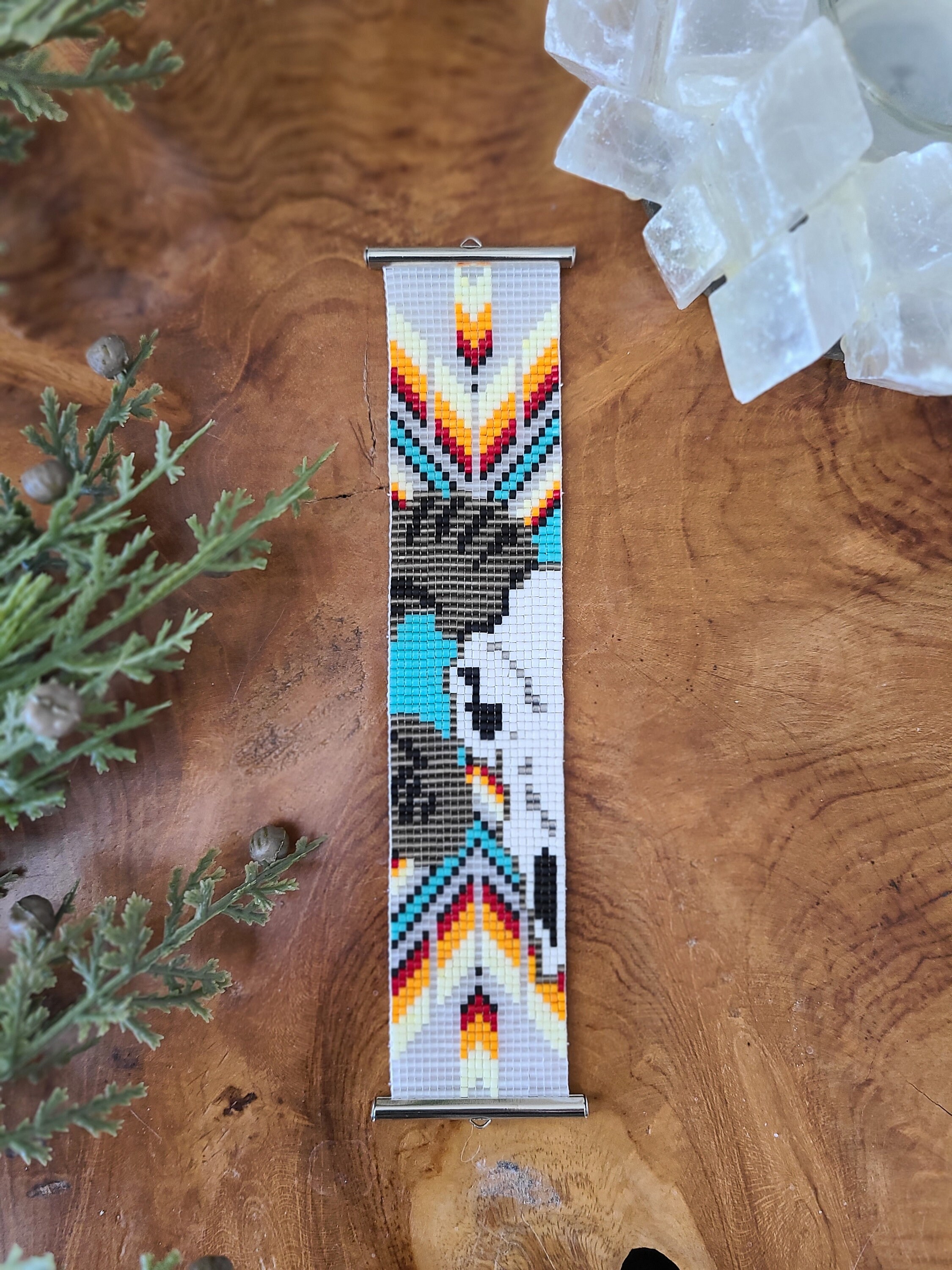 The Desert Skull Trio Seed Bead Bracelet Pattern/raven Bull Ram/bead ...