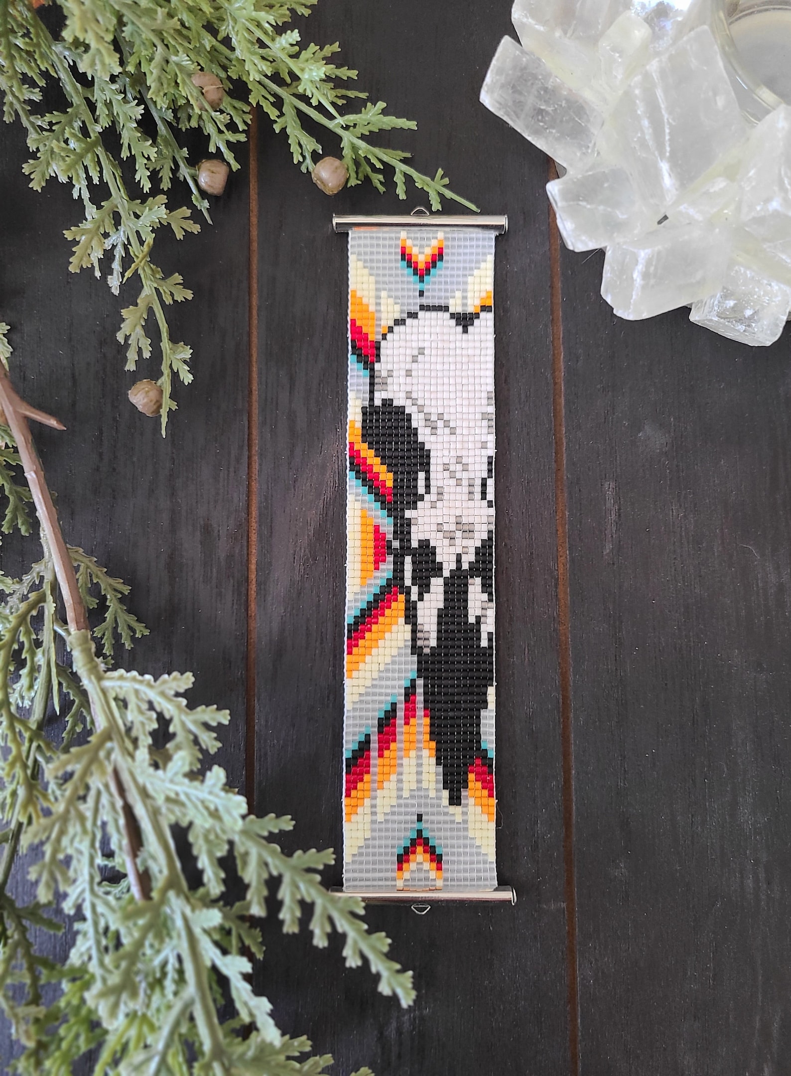 The Desert Skull Trio Seed Bead Bracelet Pattern/raven Bull Ram/bead ...