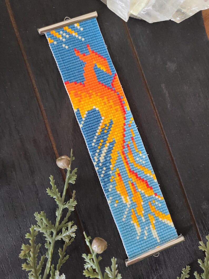 The Phoenix Loom Bead Bracelet Pattern / Loom Bracelet Pattern / Cuff ...