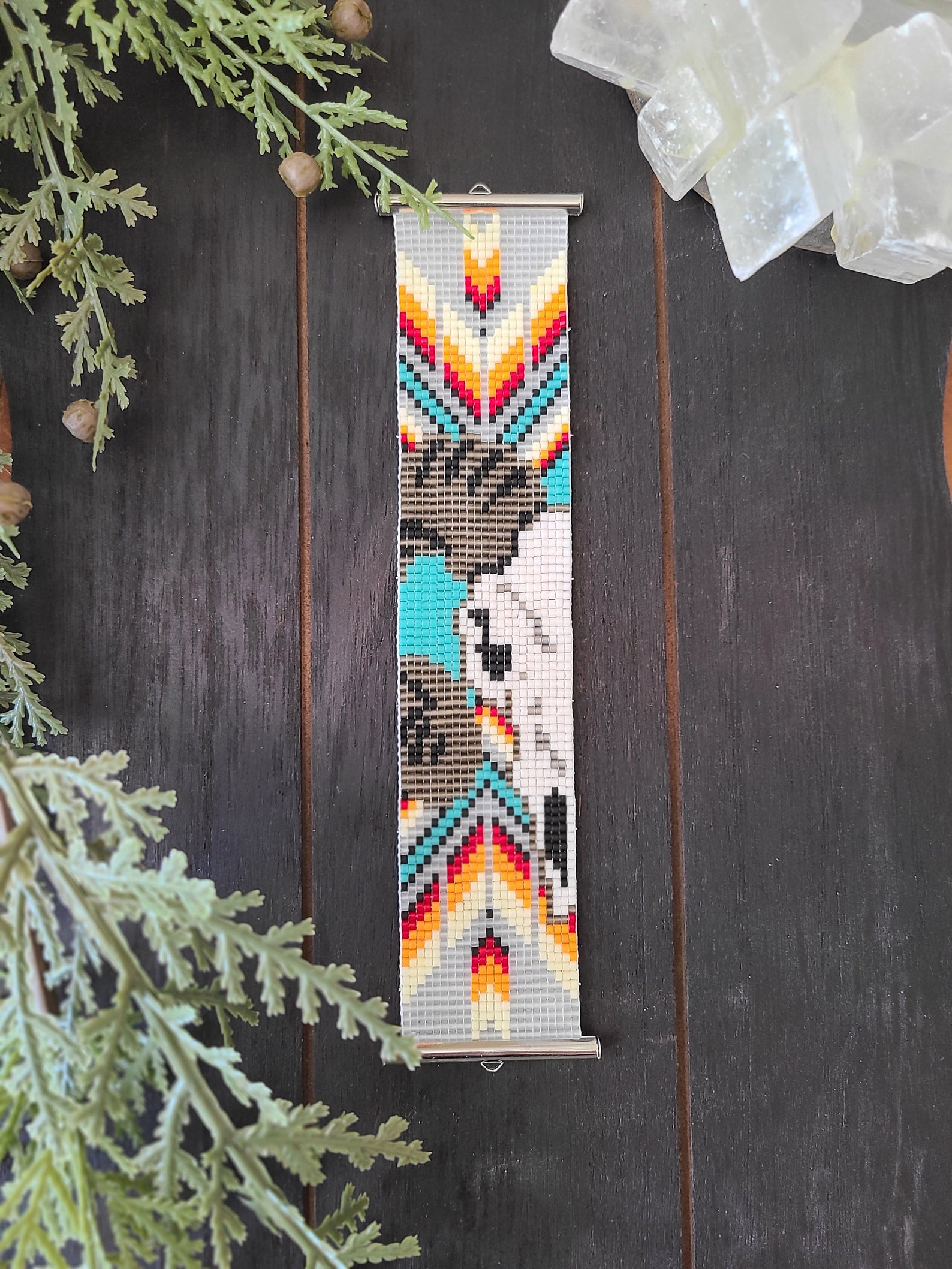 The Desert Skull Trio Seed Bead Bracelet Pattern/raven Bull Ram/bead ...