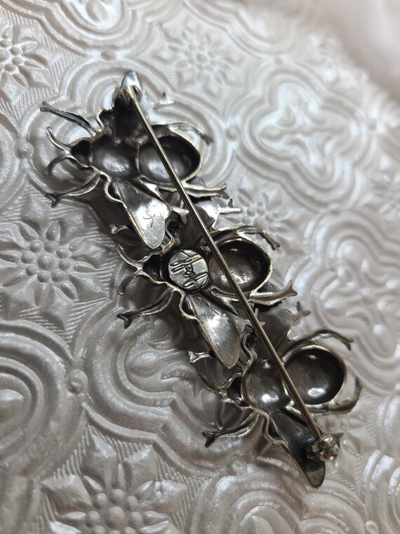 Rare Vintage Joseff of Hollywood Three Bee Brooch - Gem