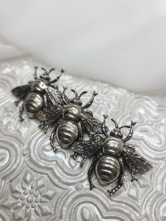 Rare Vintage Joseff of Hollywood Three Bee Brooch - Gem