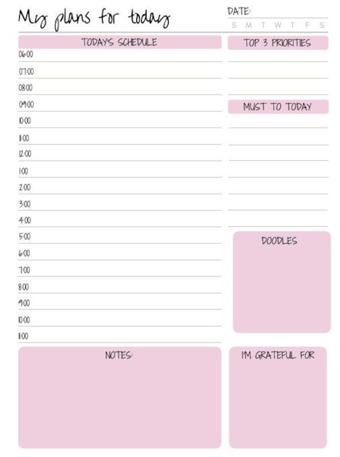 Timeblock Planner - Etsy