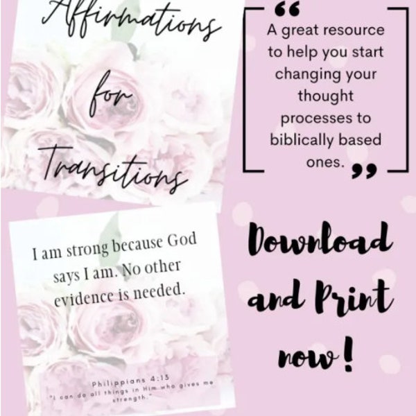 Christian Printable Affirmation Cards - Etsy