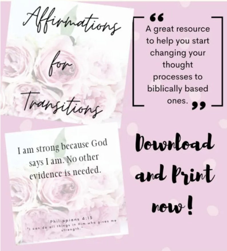 Christian Affirmation Cards Printable Download - Etsy