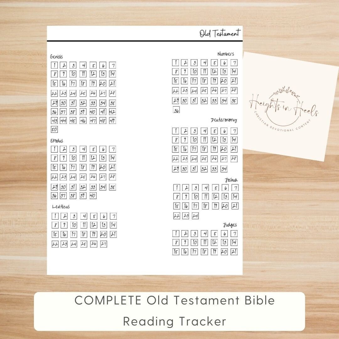 Old Testament Reading Tracker Chart - Etsy
