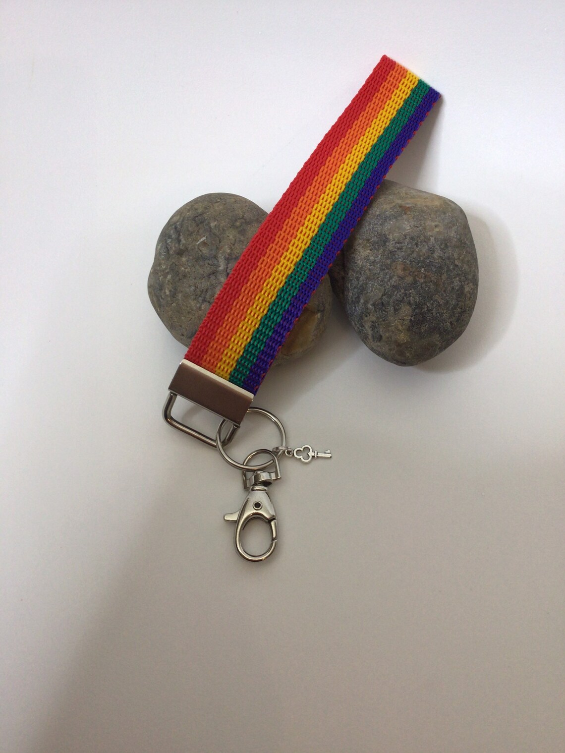 Rainbow Key Ring Rainbow Key Fob Key Wristlet Key Ring Key - Etsy UK