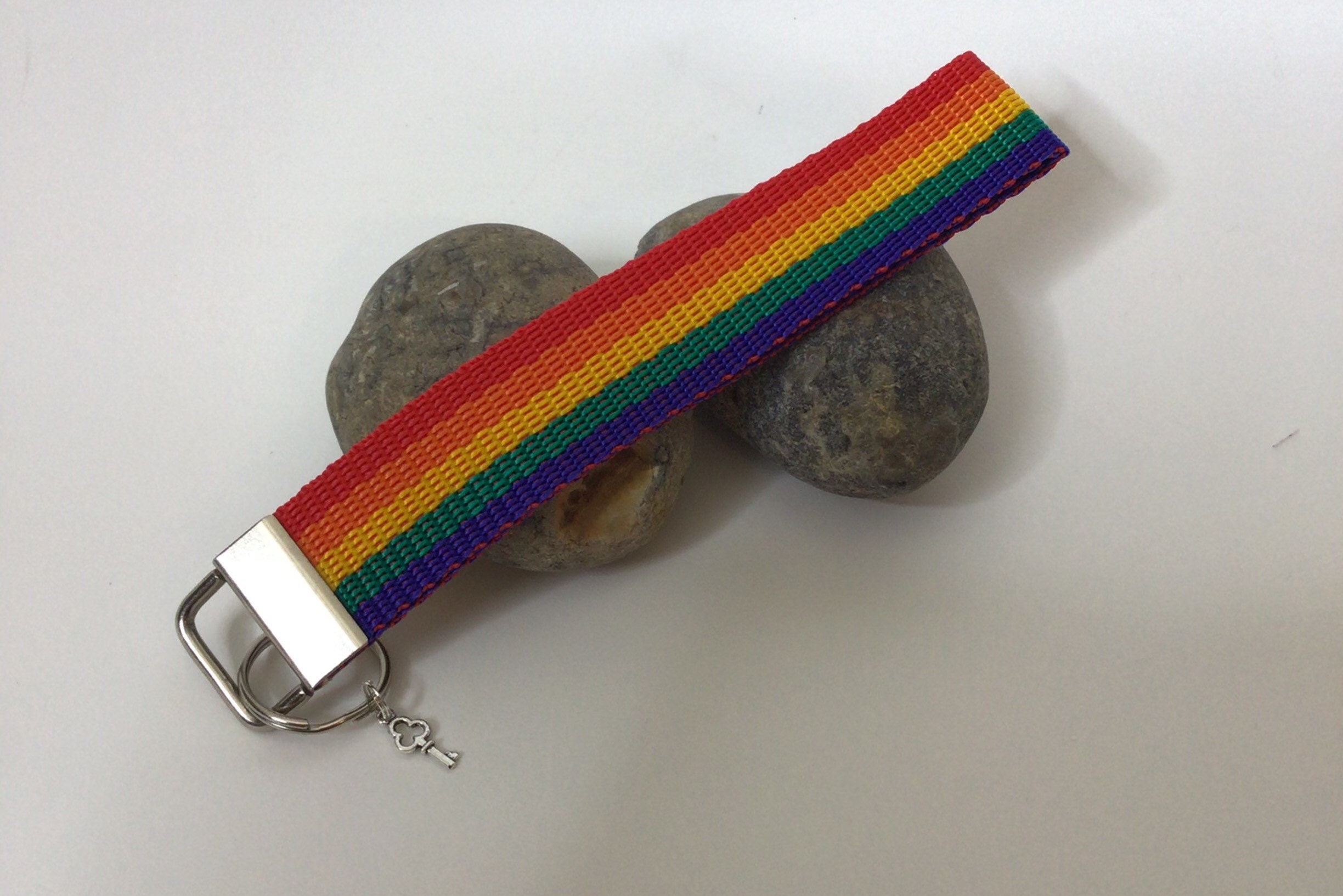 Rainbow Key Ring Rainbow Key Fob Key Wristlet Key Ring Key - Etsy UK
