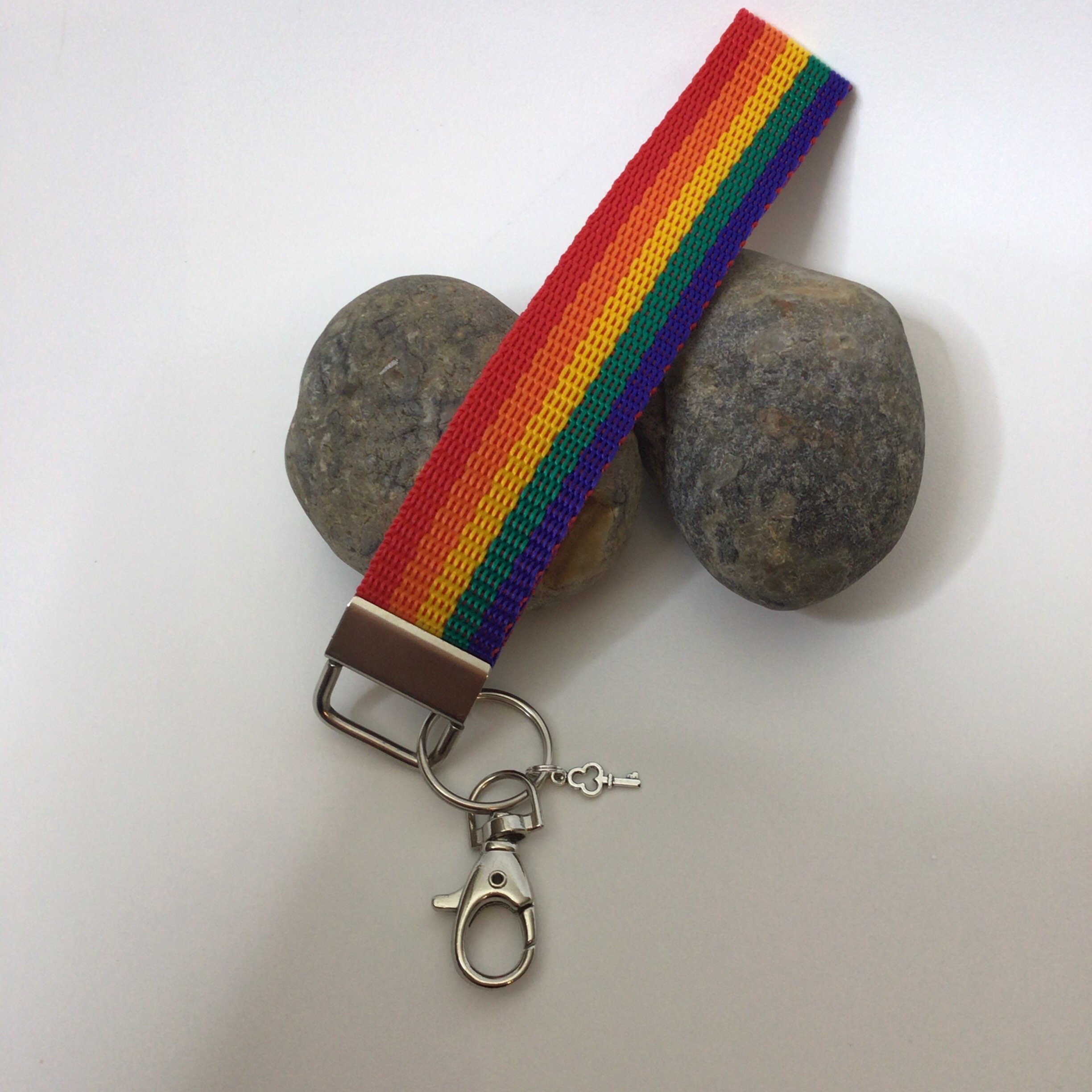 Rainbow Key Ring Rainbow Key Fob Key Wristlet Key Ring Key - Etsy UK