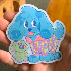 Holographic Sleepy Blue Sticker - Etsy
