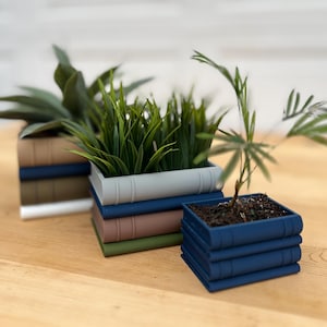 Book Planter for Readers, Stack of Books Succulent Plant Pot, Succulent ...